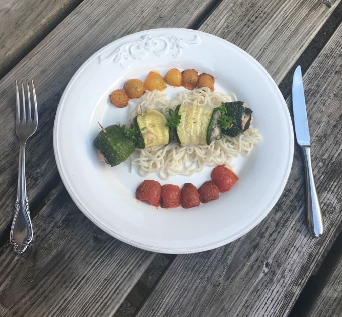 Roulades courgette-filet de York-chèvre - Défi 100 sucres